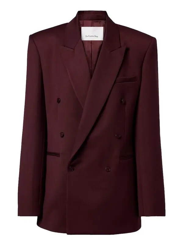 THE FRANKIE SHOP Monterey Double-breasted Blazer - Burgundy