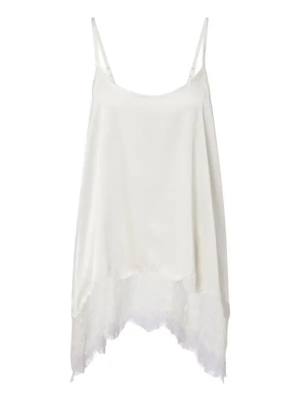 Staud Chloe Lace-trimmed Silk-blend Camisole - White