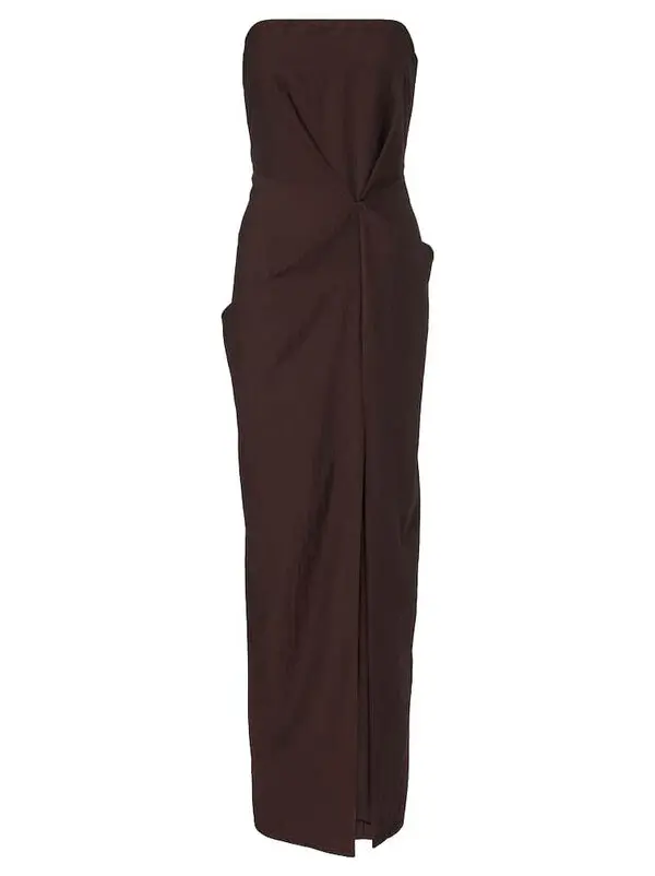 Staud Kara Gathered Gown - Brown