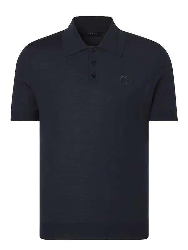 Gucci Double G Wool Polo Shirt - Blue