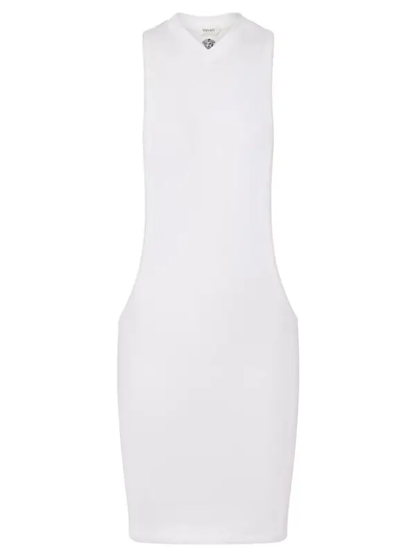 Versace Cotton-blend Jersey Mini Dress - White
