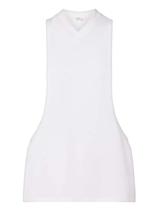 Versace Cotton-blend Jersey Tank Top - White