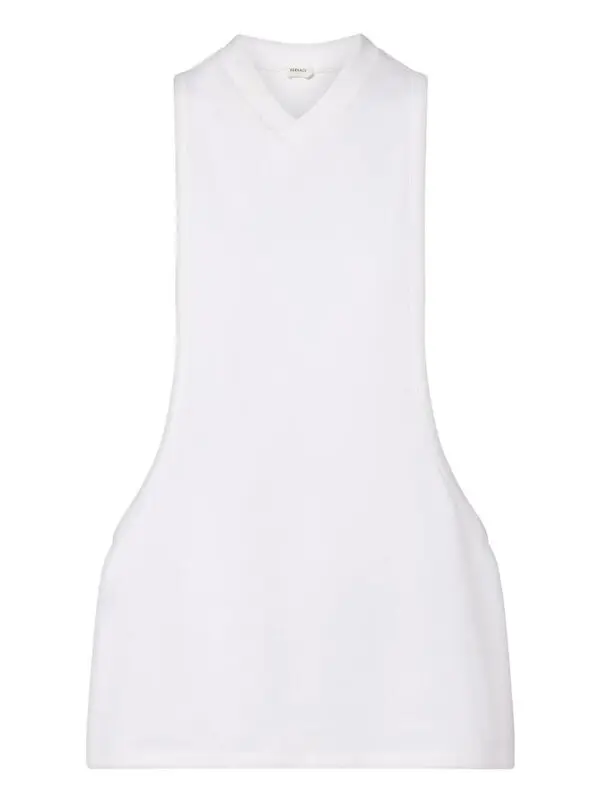 Versace Cotton-blend Jersey Tank Top - White
