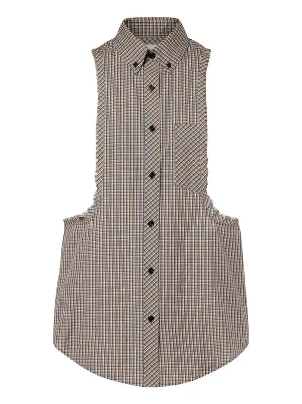 Versace Checked Cotton Shirt - Blue