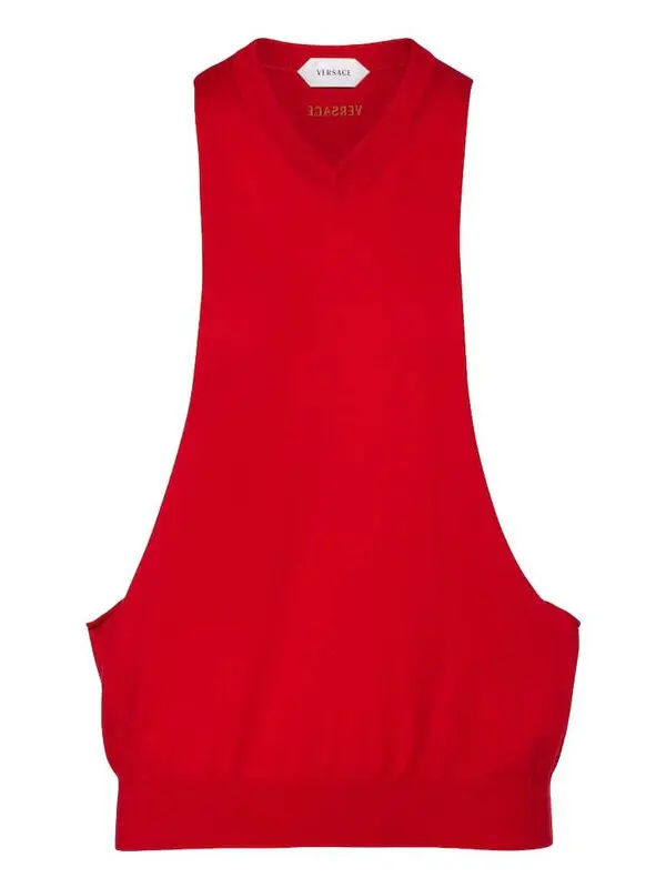 Versace Knitted Cotton Top - Red