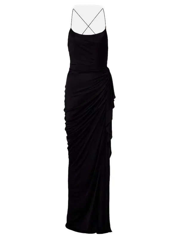 Versace Jersey Maxi Dress - Black