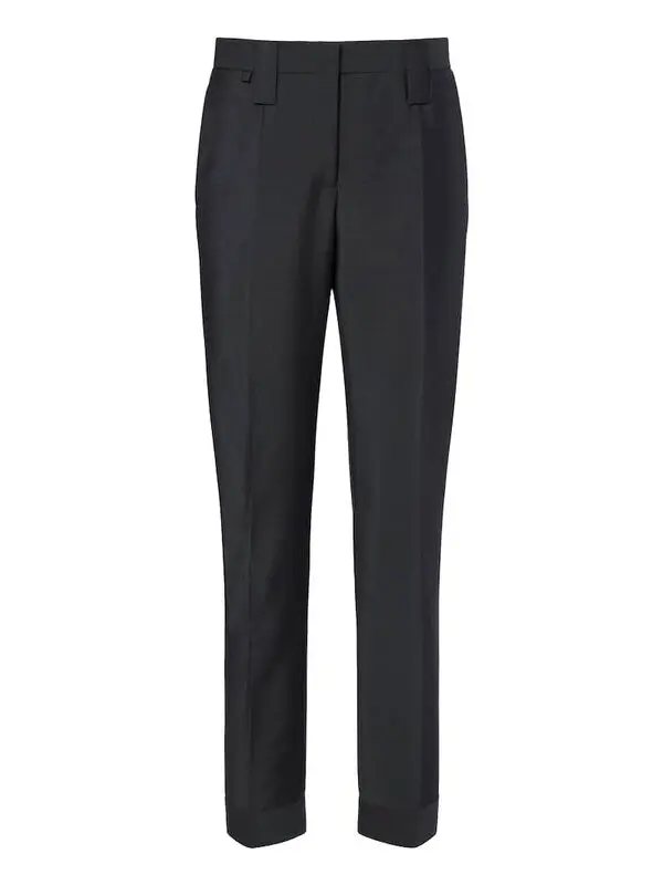 Versace Wool And Mohair Tapered Trousers - Grey