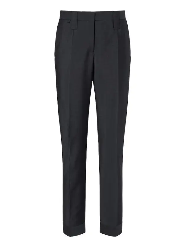 Versace Wool And Mohair Tapered Pants - Grey