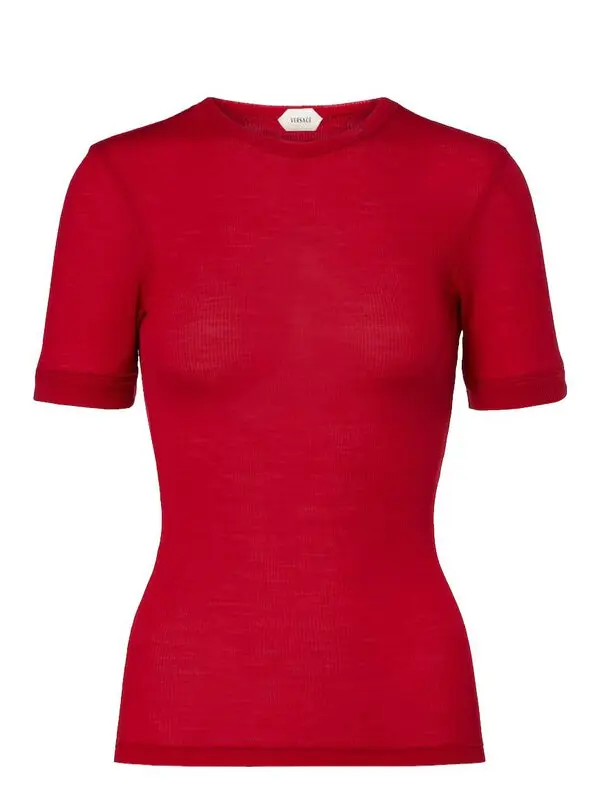 Versace Medusa Virgin Wool T-shirt - Red