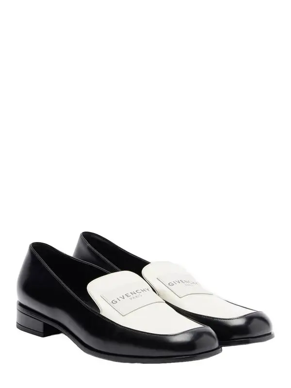 Givenchy Label Leather Loafers - Black