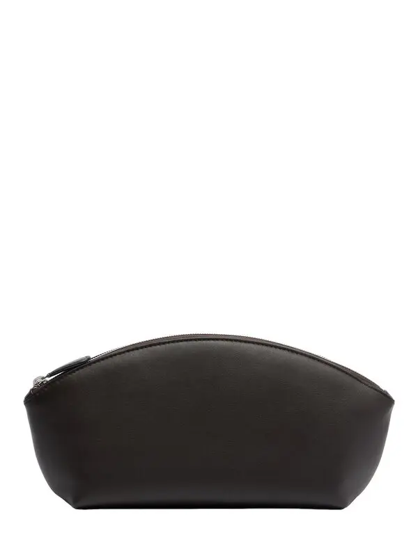 THE ROW Melinda Leather Clutch - Brown
