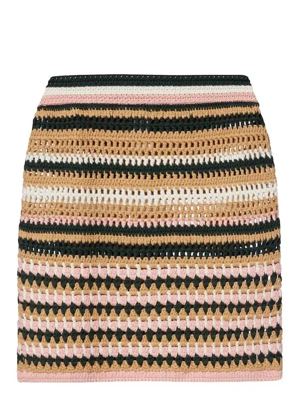 The Upside Crochet Cotton Miniskirt - Multicoloured
