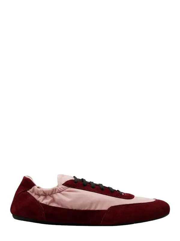 Prada Collapse Re-nylon And Suede Sneakers - Pink