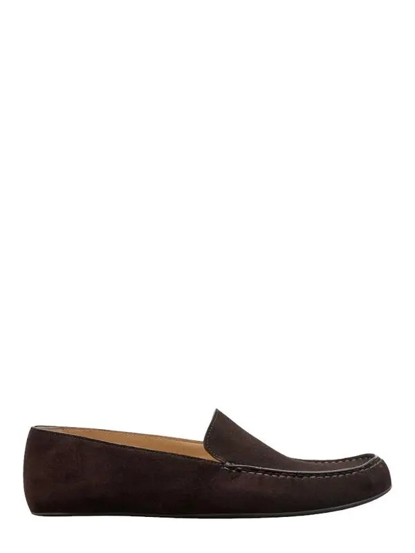 THE ROW Leo Suede Loafers - Brown