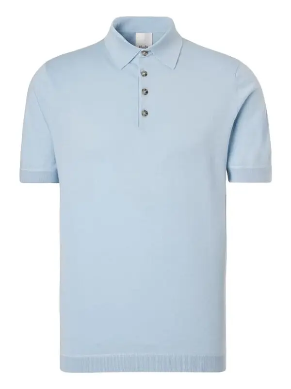 ALLUDE Cotton, Silk, And Cashmere Polo Shirt - Blue