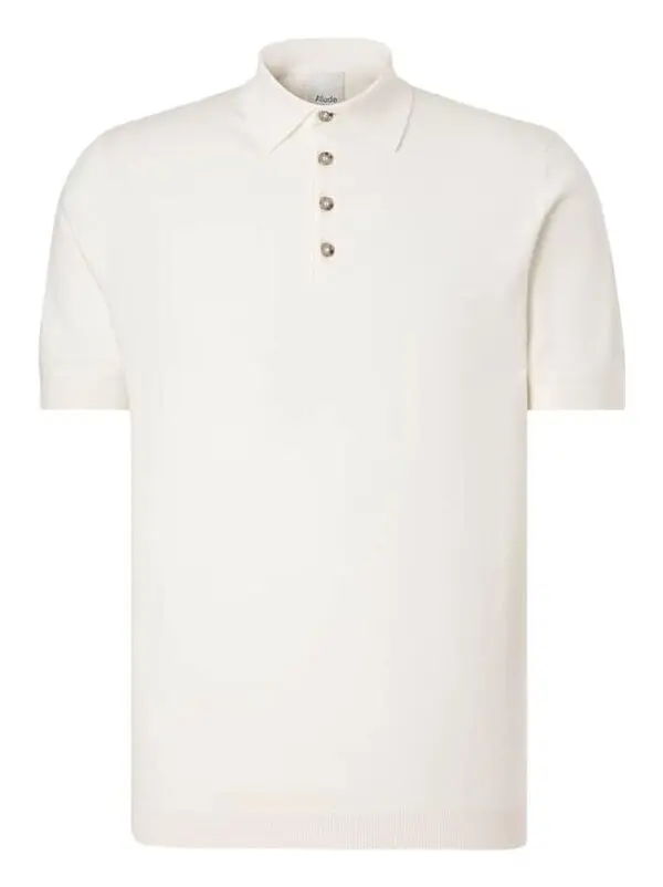 ALLUDE Cotton, Silk, And Cashmere Polo Shirt - White