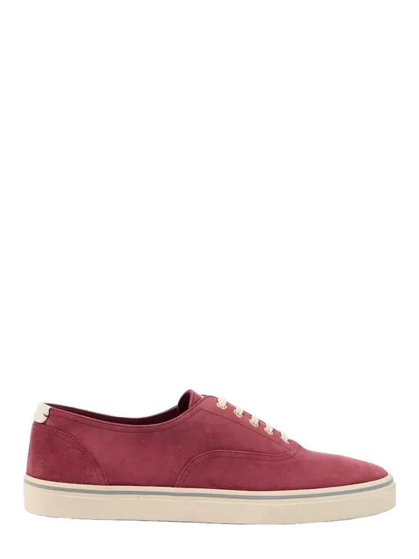 Brunello Cucinelli Suede Low Top Sneakers - Red