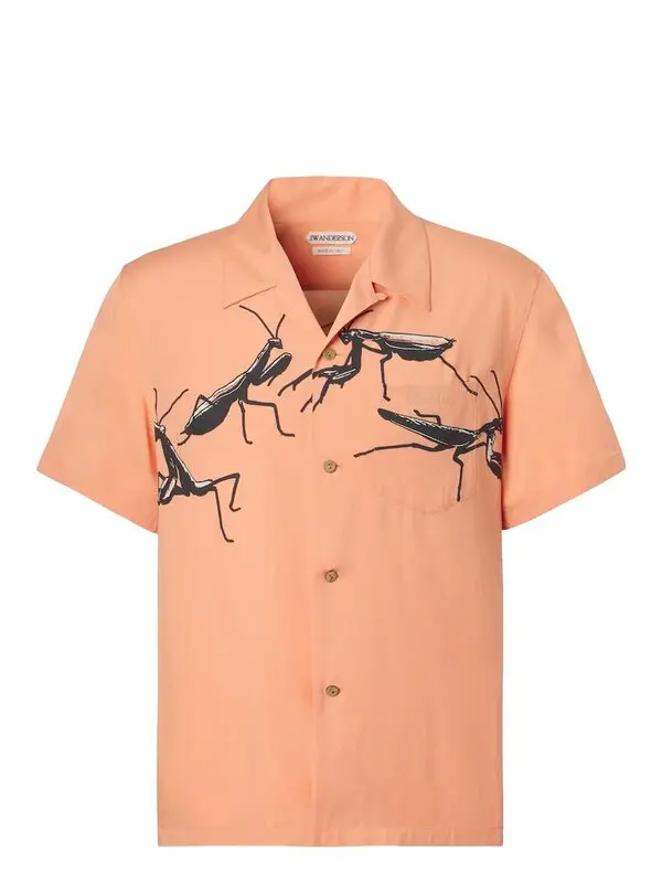 JW Anderson Printed Bowling Shirt - Orange