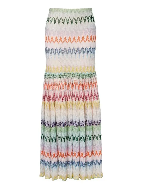 Missoni Tiered Lamé Maxi Skirt - Multicoloured