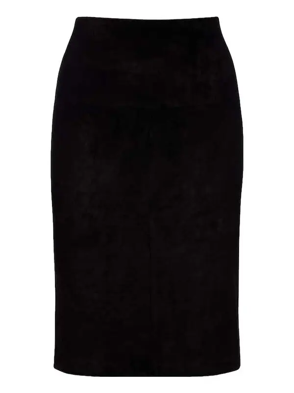 Stouls Gin Suede Midi Skirt - Black