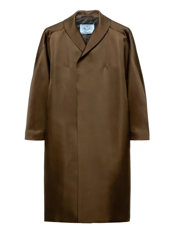 Prada Single-breasted Double Satin Coat - Green