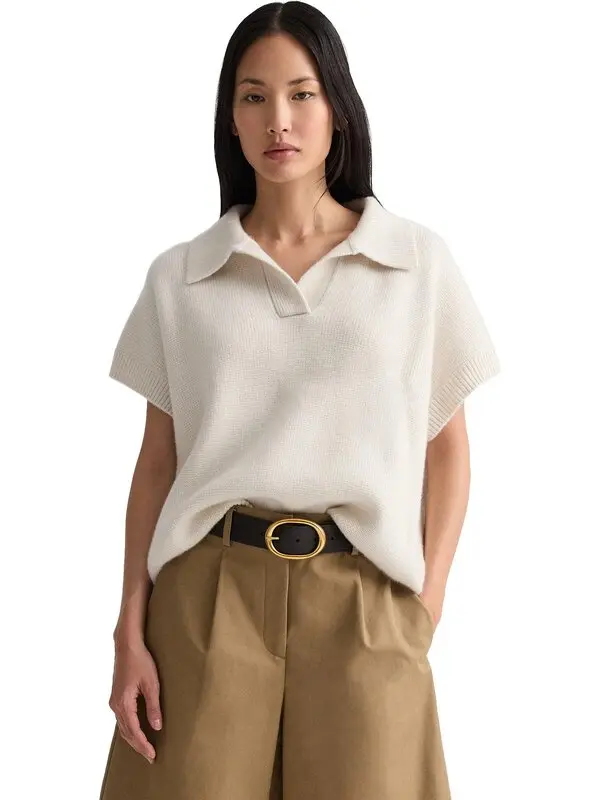 TWP Supersized Cashmere Polo - Ivory