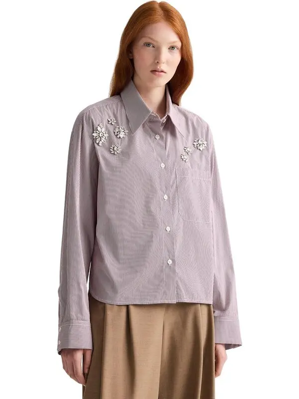 TWP J.d. Shirt With Crystal Embellishments - White / Wine