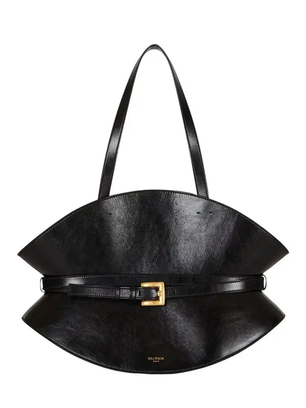 Balmain Medium Calfskin Bag - Black