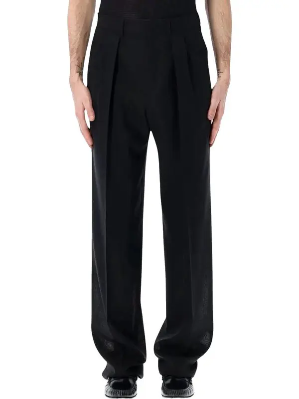 TOM FORD Multiplies Light Fresco Double Pleat Pant - Black