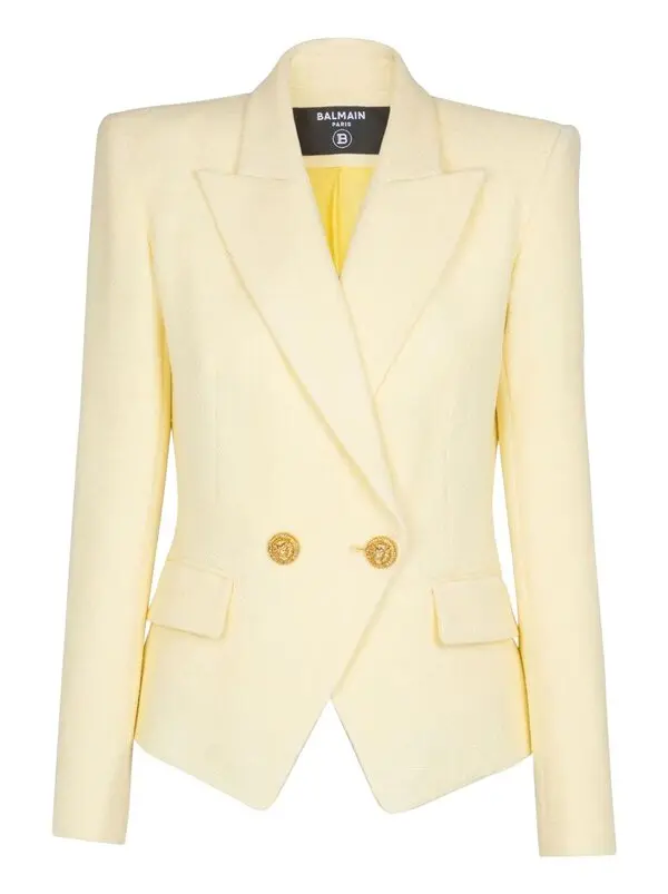 Balmain 2 Bottons "natte" Jacket - Yellow