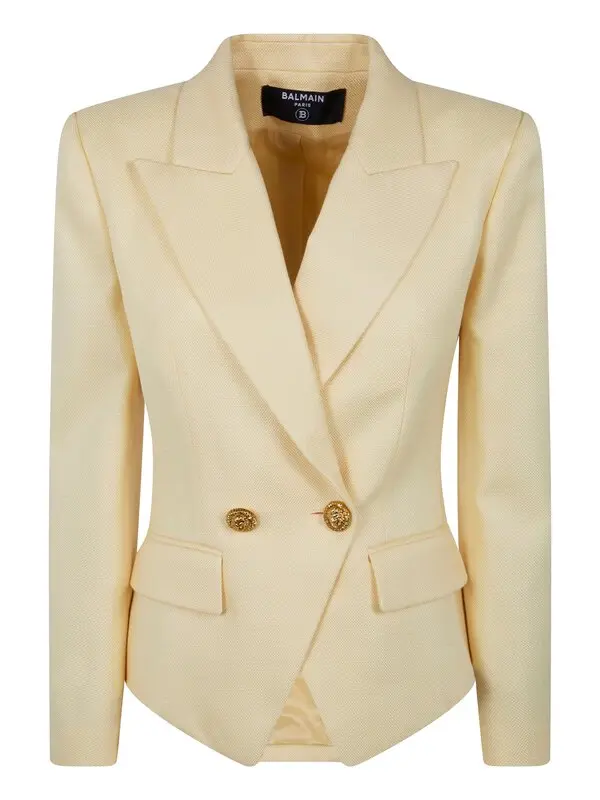 Balmain 2 Bottons "natte" Jacket - Yellow