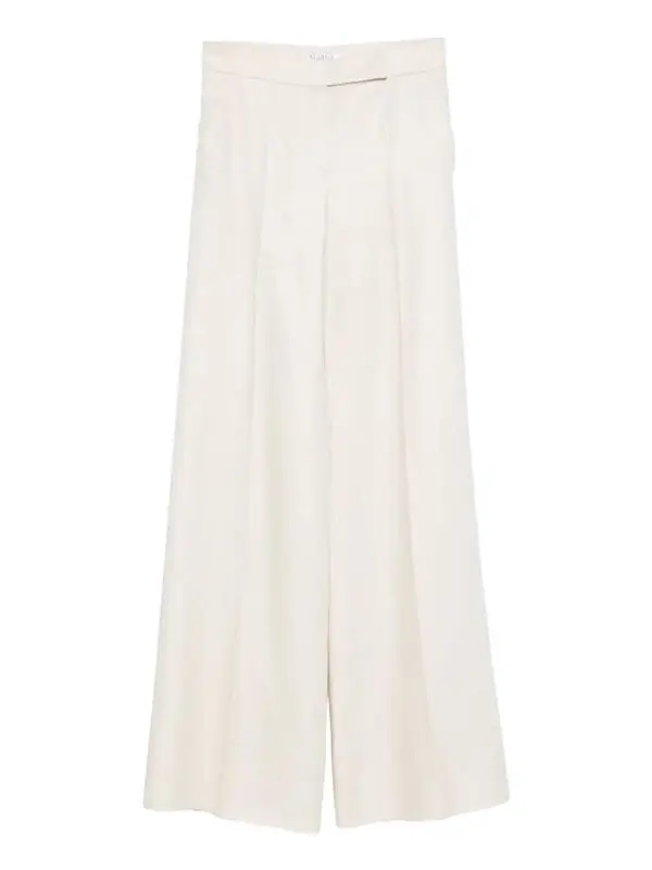 Max Mara Badesse Linen High-waisted Trousers - Beige