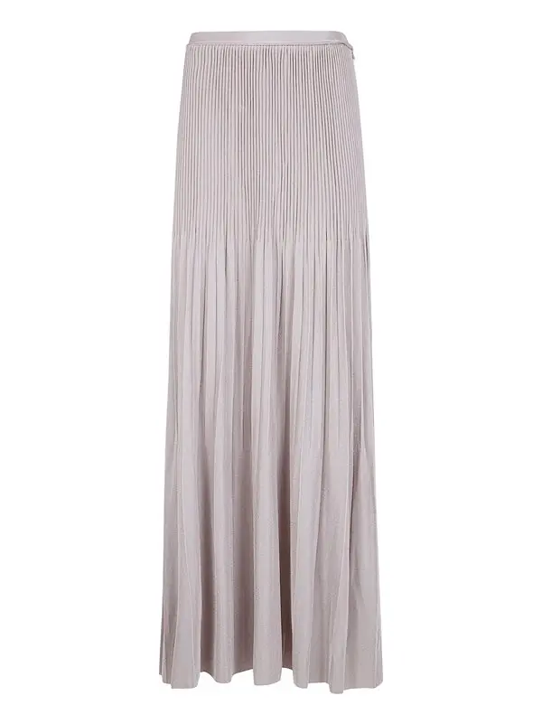 Giorgio Armani Viscose Plisse Long Skirt - Beige