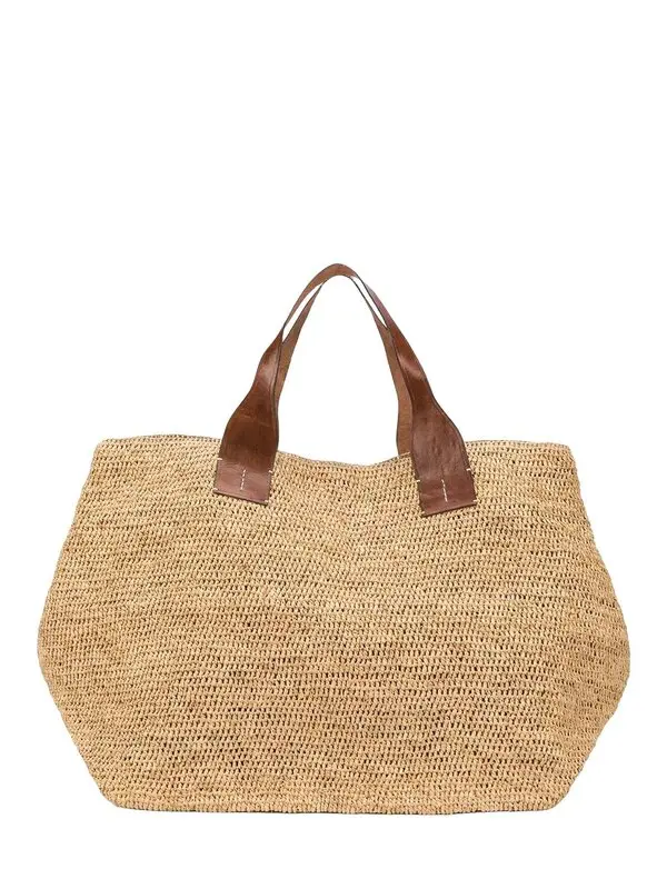 IBELIV Rio Raffia Satchel Bag - Beige