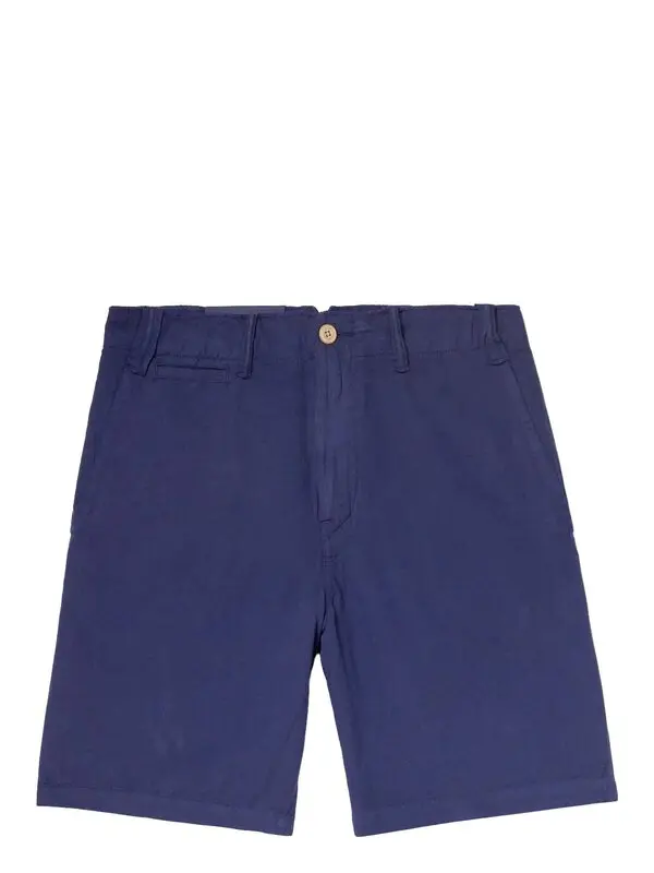 Polo Ralph Lauren Straight-leg Cotton And Linen-blend Shorts - Blue