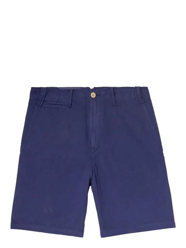 Polo Ralph Lauren Straight-leg Cotton And Linen-blend Shorts - Navy