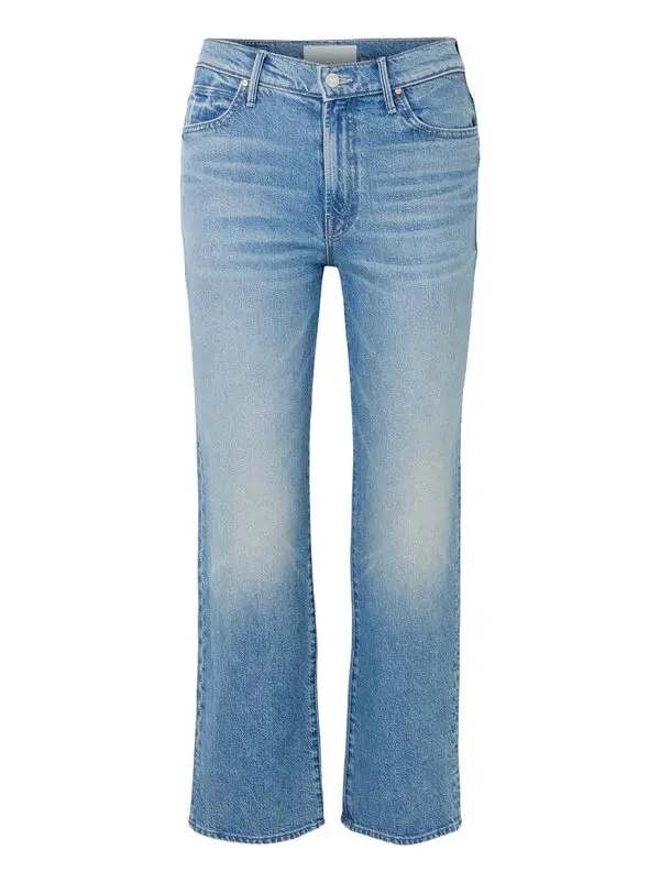 MOTHER The Kick It Ankle Mid-rise Bootcut Jeans - Blue