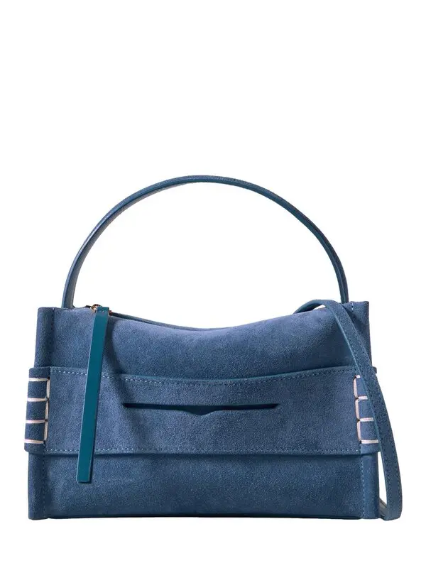 JW Anderson Loafer Small Suede Shoulder Bag - Blue