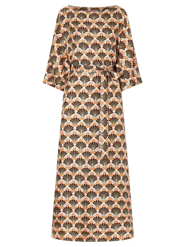 La DoubleJ Muumuu Silk-twill Midi Dress - Peach