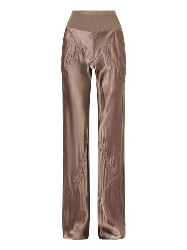 Rick Owens Bias Satin Flared Pants - Gray