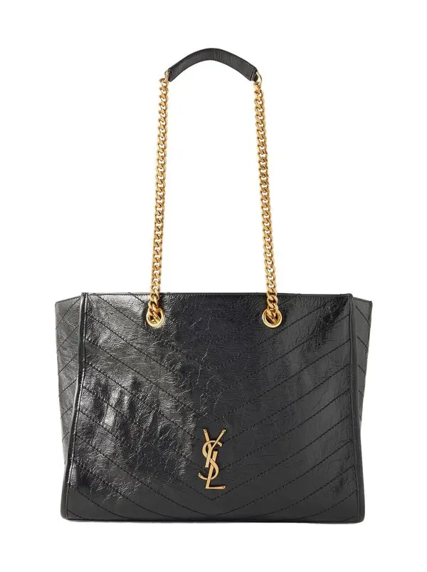 Saint Laurent Niki Textured-leather Tote - Black