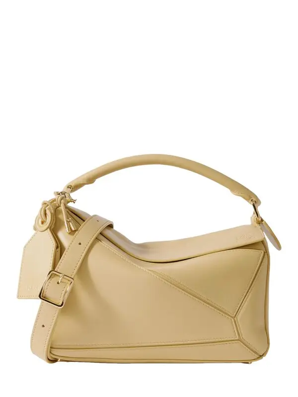 Loewe Puzzle Small Textured-leather Shoulder Bag - Cream
