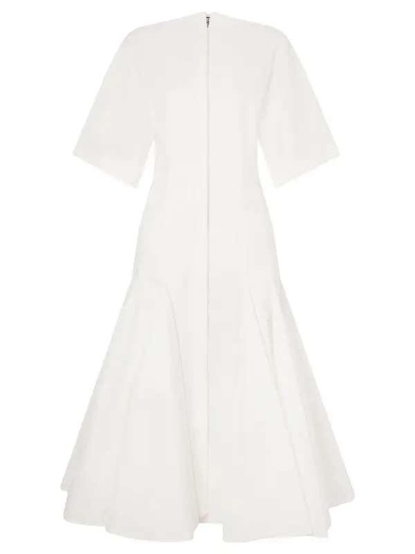 Jacquemus Moisson Pleated Cotton-poplin Shirt Dress - White