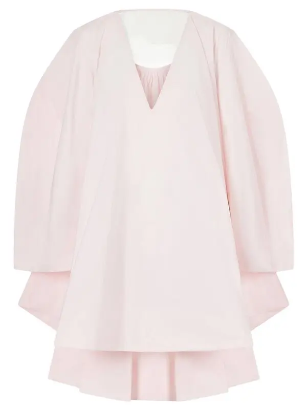 Jacquemus Paysan Oversized Cotton-blend Mini Dress - Pink