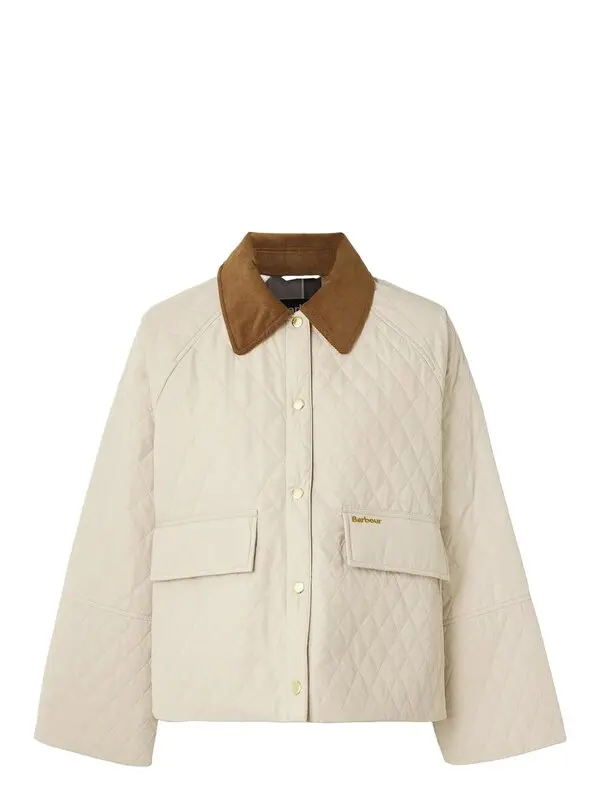 Barbour Kirby Cotton-corduroy Trimmed Quilted Jacket - Neutrals