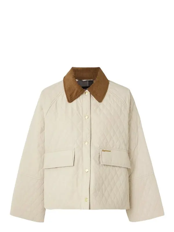 Barbour Kirby Cotton-corduroy Trimmed Quilted Jacket - Neutrals