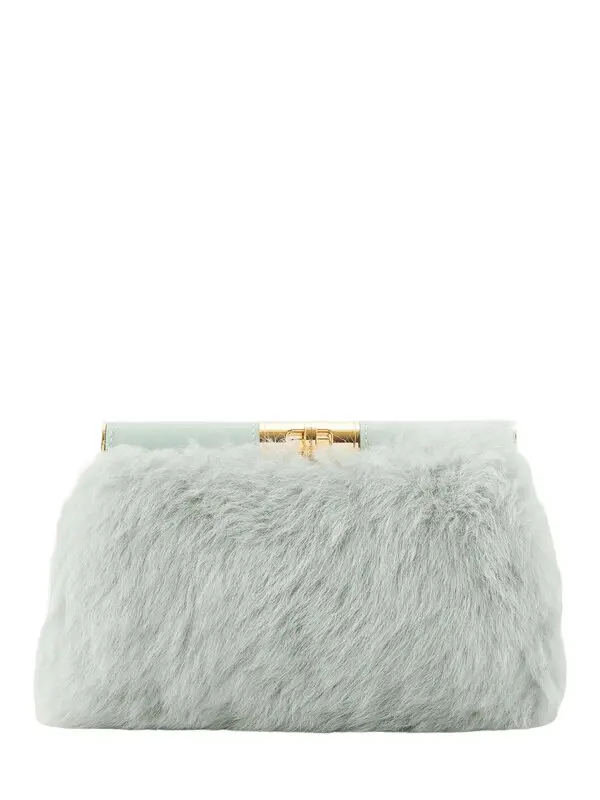 Dolce & Gabbana Marlene Shearling Shoulder Bag - Mint