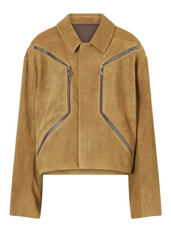 Rick Owens Blixa Mac Suede Jacket - Brown