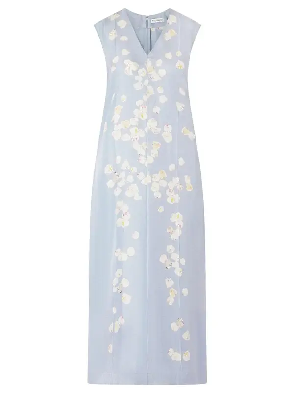 Altuzarra Cherie Floral-print Midi Dress - Light Blue
