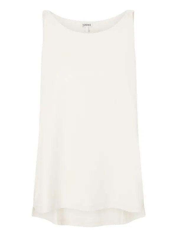 Loewe Anagram Embroidered Ribbed-knit Tank Top - Neutrals